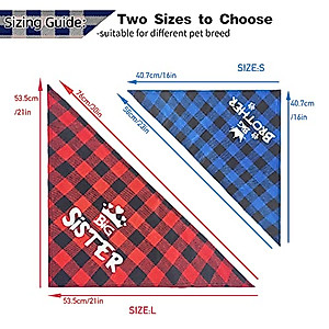 Plaid Dog Bandanas for Small Medium Large Dogs, 1PC Adjustable Dog Triangle Bibs Kerchief Cotton Scarf Pet Bandanas Supplies for Christmas Halloween Wedding Party