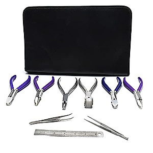 OdontoMed2011 Set of 9 Eyeglass Optical Optician Tools Pliers Bent Nose Rimless Set-Optical PLIER KIT Adjusting Eyeglass Arms Frame Plier Set Optical Eyeglasses Eyewear Repair Tool Plier set