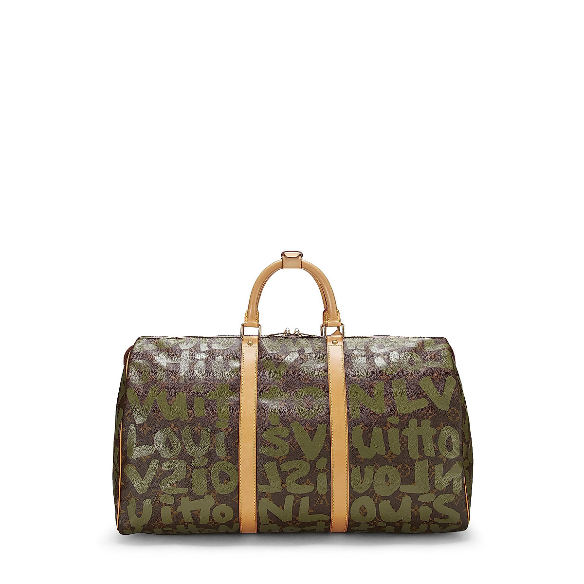 Louis Vuitton, Pre-Loved Stephen Sprouse x Louis Vuitton Green Monogram Graffiti Keepall 50, Green