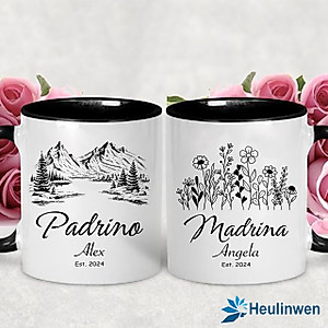Heulinwen Godparents Proposal Gifts, Madrina and Padrino Coffee Mugs Set of 2, Quieren Ser Mis Padrinos De Bautizo, Padrinos De Bautizo Propuesta, Quieres Ser Mi Madrina De Bautizo (Est 2023)