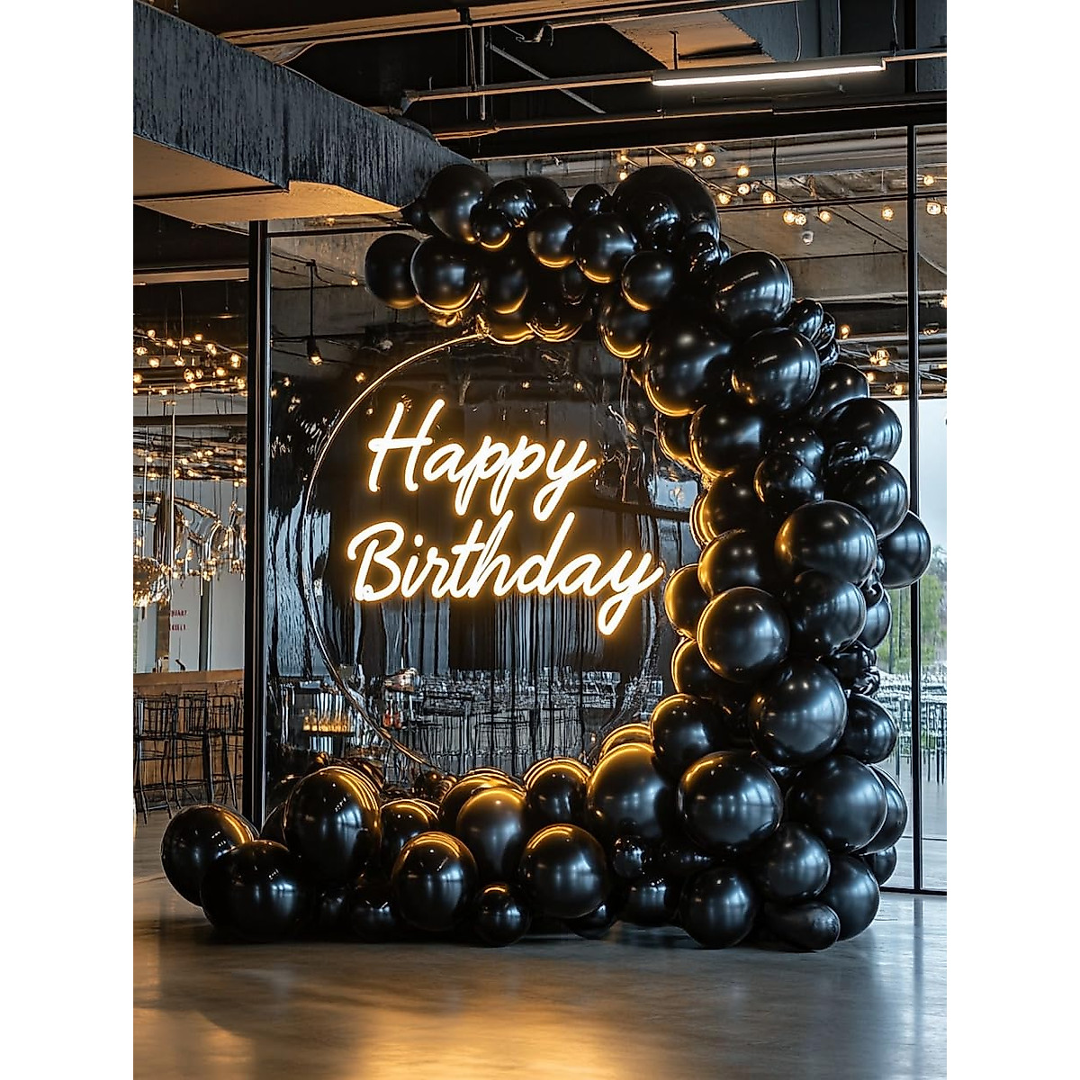 Bezente Black Balloons Latex Party Balloons - 100 Pack 12 inch Round Helium Balloons for Black Themed Wedding Graduation Anniversary Birthday Party Backdrop Decorations