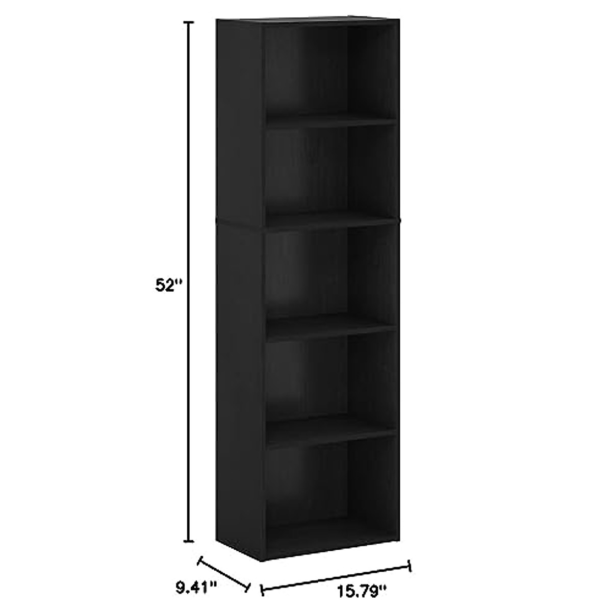 Furinno Luder Bookcase / Bookshelf / Storage Shelves, 5-Tier, Blackwood