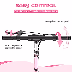 MAXTRA E120 Electric Scooter with Seat for Kids Ages 6-12, 60 Mins Long Battery Life, Removable Seat 2 Riding Styles, 155LBS Max Load