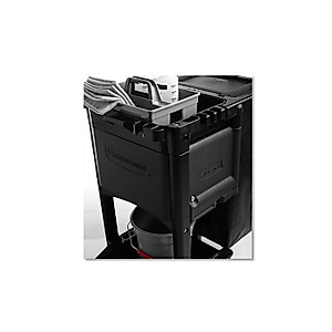 Rubbermaid Commercial Products-1861430, Executive Series Janitorial and Housekeeping Cleaning Cart with Locking Cabinet, Wheeled with Zippered Black Vinyl Bag, Black , 38" x 21.8" x 46"