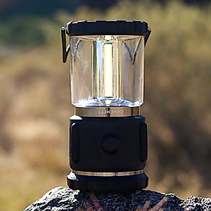 LUXPRO 4D Rugged 1000 Lumen LED Lantern with 4 Broadbeam LEDs for Up to 20 Hours of Use - Camping Lantern with Rubberized Metal Handle and IPX4 Water-Resistant Rating