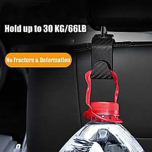 Pincuttee Car Hook for Purse and Bag 4 PCS, Universal Car Seat Hanger Seat Back Hook, Carbon Fiber Back Seat Organizer Hanger Storage Hook(Carbon Fiber)
