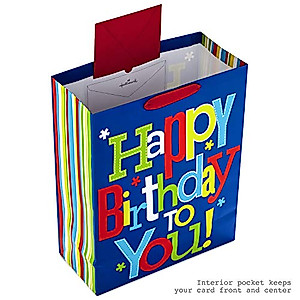 Hallmark 15" Extra Large Gift Bag with Tissue Paper for Birthday (Happy Birthday to You!)
