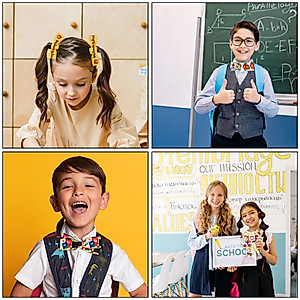 Honic 8 Rolls 32 Yards Back to School Wired Edge Ribbons, School Themed Fabric Ribbon, Apple Book Pencil Ruler Blackboard Pattern Decorative Ribbon for Bow Wreath Sewing Gift Wrappinf DIY Crafts