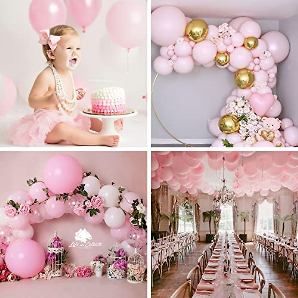 PartyWoo Pastel Pink Balloons, 51 pcs 12 Inch Pink Balloons, Baby Pink Balloons for Balloon Garland Balloon Arch as Birthday Party Decorations, Wedding Decorations, Baby Shower Decorations, Pink-Q05