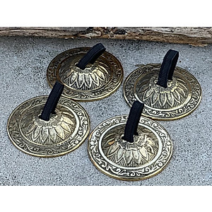 DharmaObjects Belly Dancing - Pro Finger Zills or Cymbals 2 Pair/4pcs Gold 6cm