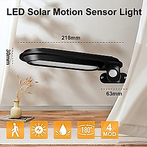 ZAYHOUL Motion Sensor Outdoor Solar Lights, 2 Pack 18 LED Solar Gutter Lights, Battery Powered Motion Activated Security Lights, Waterproof Solar Light for Porch Garage Garden Yard Fence Patio.