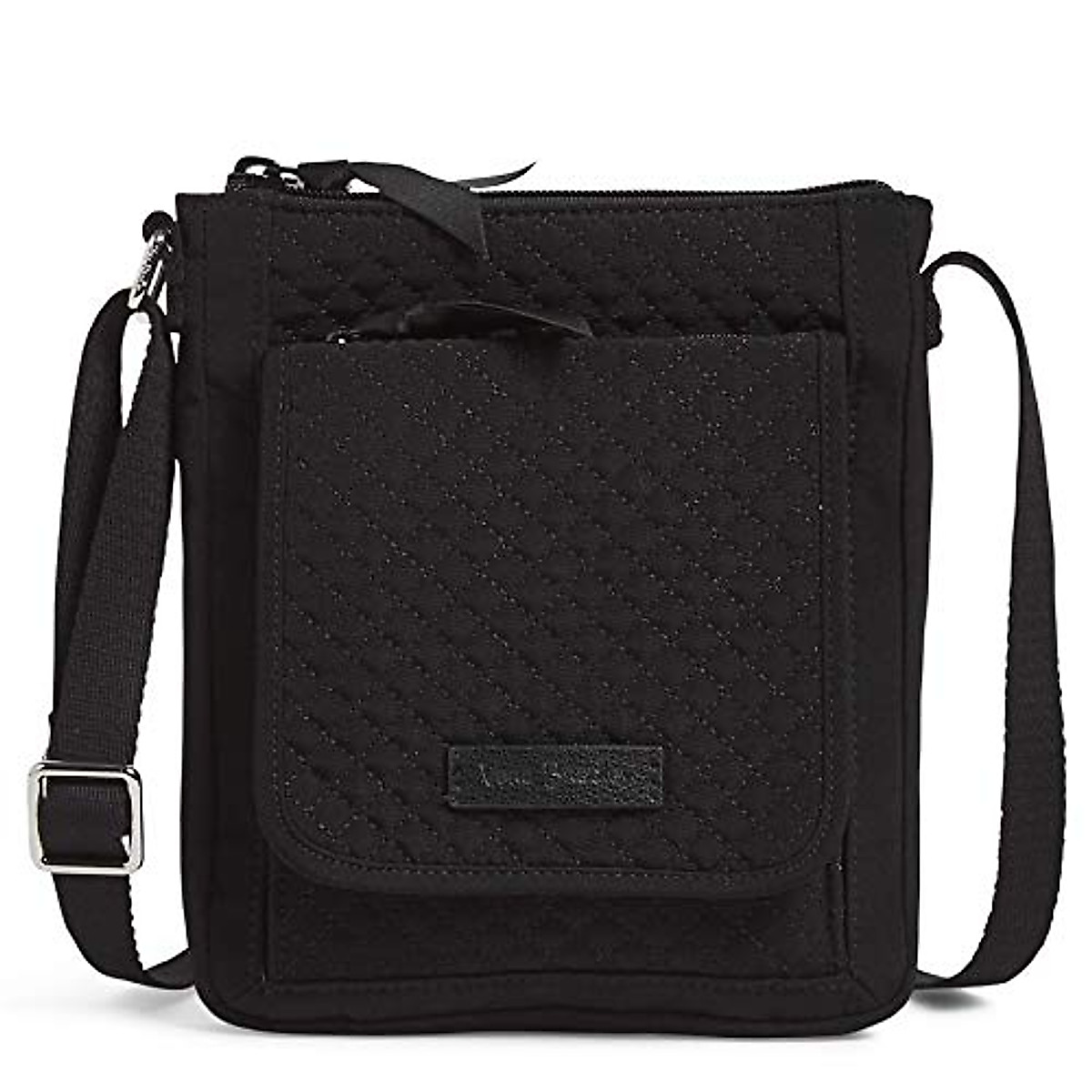 Vera Bradley Women's Microfiber Mini Hipster Crossbody Purse With RFID Protection, Black, One Size