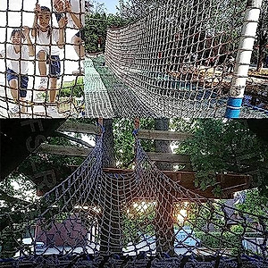 EkiDaz HXRW Rope Net Kids Safety Net Anti-Fall Climbing Cargo Netting Obstacle Courses Climbing Net for Outdoor Playground Treehouse Playground Sets for Backyards (Size : 1 * 1m(3.3 * 3.3ft))