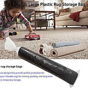4 Pcs Rug Storage Bag with 10 Ties-Fits Rug up to 10'x14',4.5 Mil Heavy Duty Clear Plastic Rolled Rug Storage Bag for Indoor Outdoor Carpet Shipping,Packing,Moving and Storage - No Vent Holes