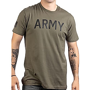 Army PT Style Shirt | U.S. Military Physical Training Infantry Workout T-Shirt-(MilGreen,M)