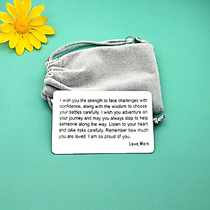 Inspirational Gift from Mom Metal Wallet Insert Card to My Son Gift Daughter Gift Encouragement Gift for Teen Girl Boy Family Gifts Engraved Wallet Insert Card Birthday Graduation Gift Jewelry