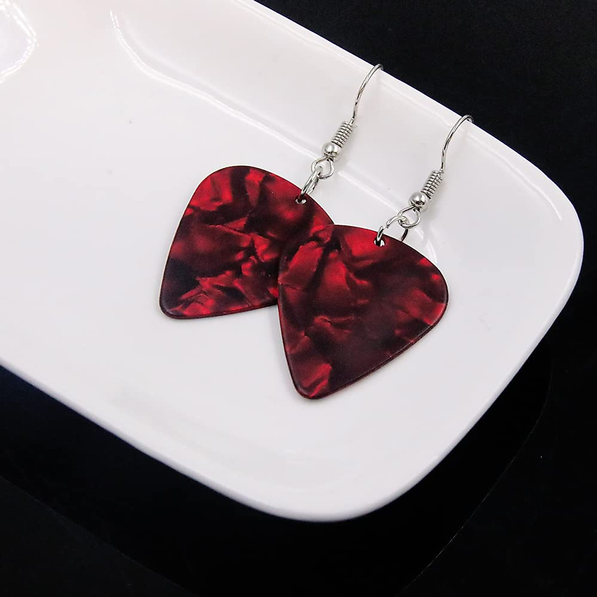 FunBoat Eddie Munson Guitar Pick Earring - Rock Music Earrings - Halloween Costume Jewelry Gifts for Women Men (Eddie Earring)