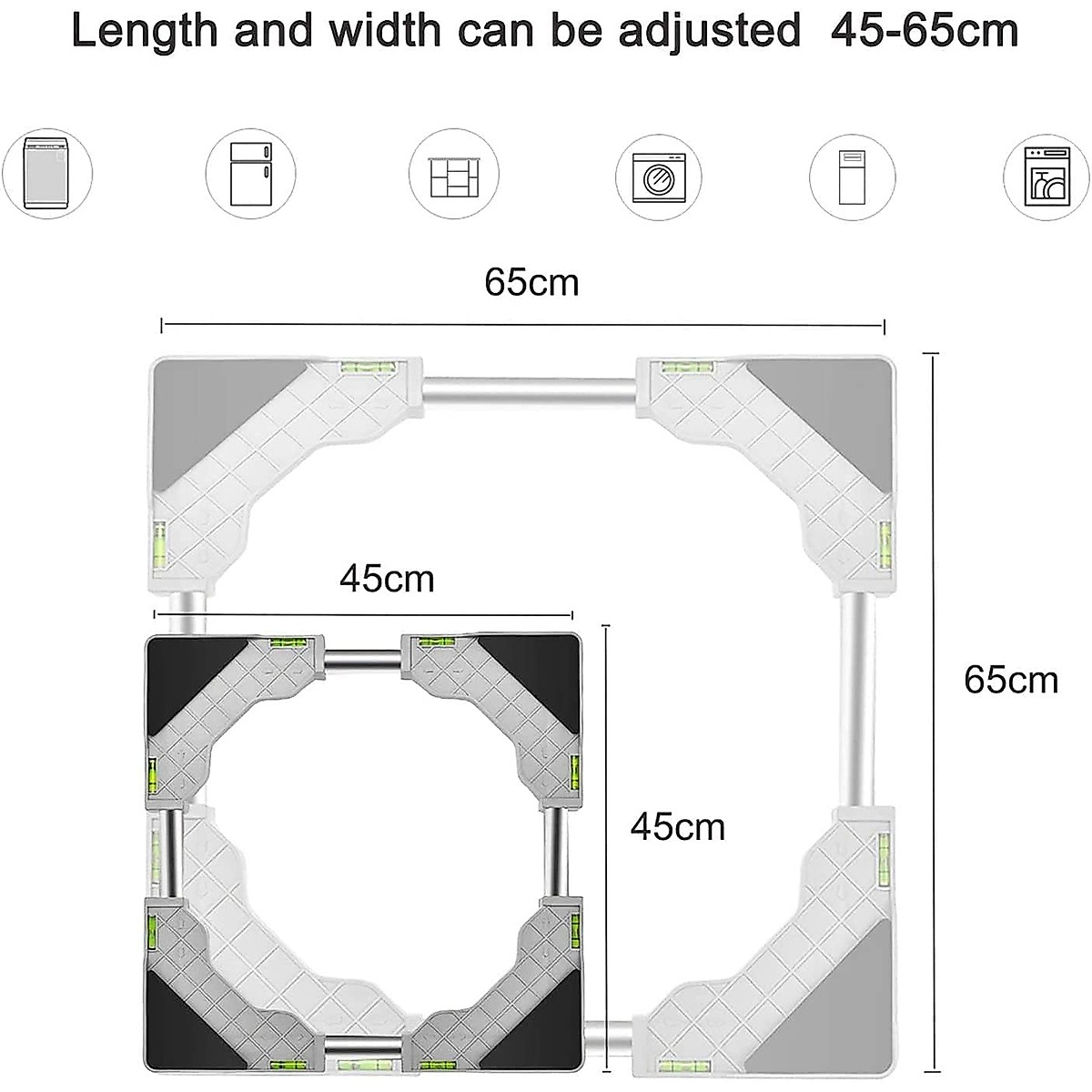TAHNYC Washing Machine Stand, Multifunctional Adjustable Furniture Carrier, Stainless Steel heightened Universal Stand for Dryer Washing and Refrigerator, 4 ft