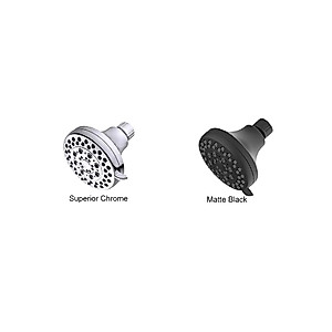 High Presssure Shower head, Premium Chrome Bathroom Fixed Showerhead, 5 Spray Settings Showerheads for Low Water Flow- Excellent Shower Head Replacement for Luxury Shower Experience