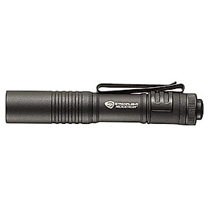 Streamlight MicroStream Ultra-compact Aluminum body with AAA alkaline battery, 3.5 Inch - 1.04 oz - 45 Lumens - 66318, Black