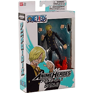 BANDAI Anime Heroes One Piece Figures Sanji Action Figure | 17cm Articulated Sanji Anime Figure with Swappable Arms and Faces One Piece Action Figures Pirate Toys Range