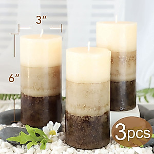 Petristrike Pillar Candles, Scented Candle, Set of 3 Vanilla Cupcake Aromatherapy Candles for Home Scented, Woman Gifts, Bathroom, Spa, Wedding (3 × 6")