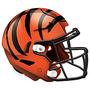 Fan Creations NFL Cincinnati Bengals Unisex Cincinnati Bengals Authentic Helmet, Team Color, 12 inch - Wall Hanging