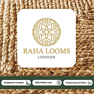 Raha Looms London Entryway Rug - 2x3 Rug, Natural Golden Jute Rug Entry Rugs for Inside House, Indoor Rugs for entryway, Earthy Boho Chic Entry Rug, 2 x 3 Rug, 2x3 Rug Non Slip