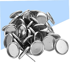 Anneome 80pcs Ear Stud Bezel Post Back Earrings Blank Safety Pin Earrings Stud Earring Posts Earring Bezel Setting Stud Earring Backs Flat Earring Post DIY Earring Base Not Baffle
