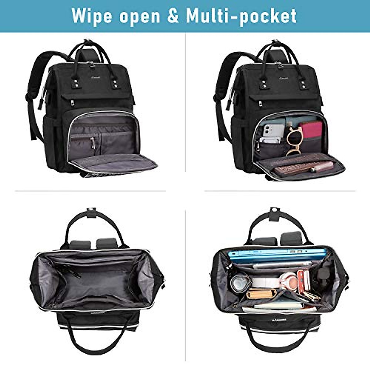 LOVEVOOK Laptop Backpack for Women,17 Inch Work Travel Bag Business Computer Bags Teacher Doctor Nurse Backpack Purse, College Backpack (Upgraded)