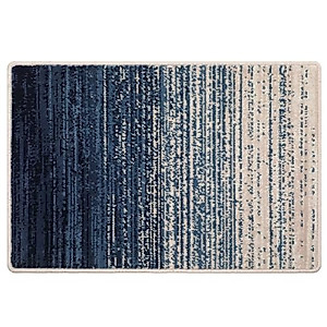 WESTLOOM Area Rug 2x3 Doormat Modern Ombre Area Rug Contemporary Front Door Mat Indoor Entrance Kitchen Rug Non-Shedding Small Rug Accent Door Mat for Living Room Bathroom Bedroom Blue
