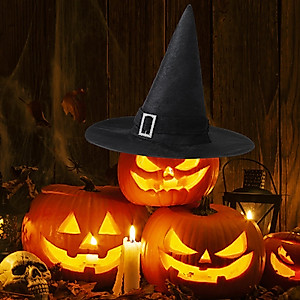 JUYEJOC Black Witch Hat Halloween Decorations Witch Hats for Women Halloween Party Carnivals Cosplay Costume Accessory (Style2)