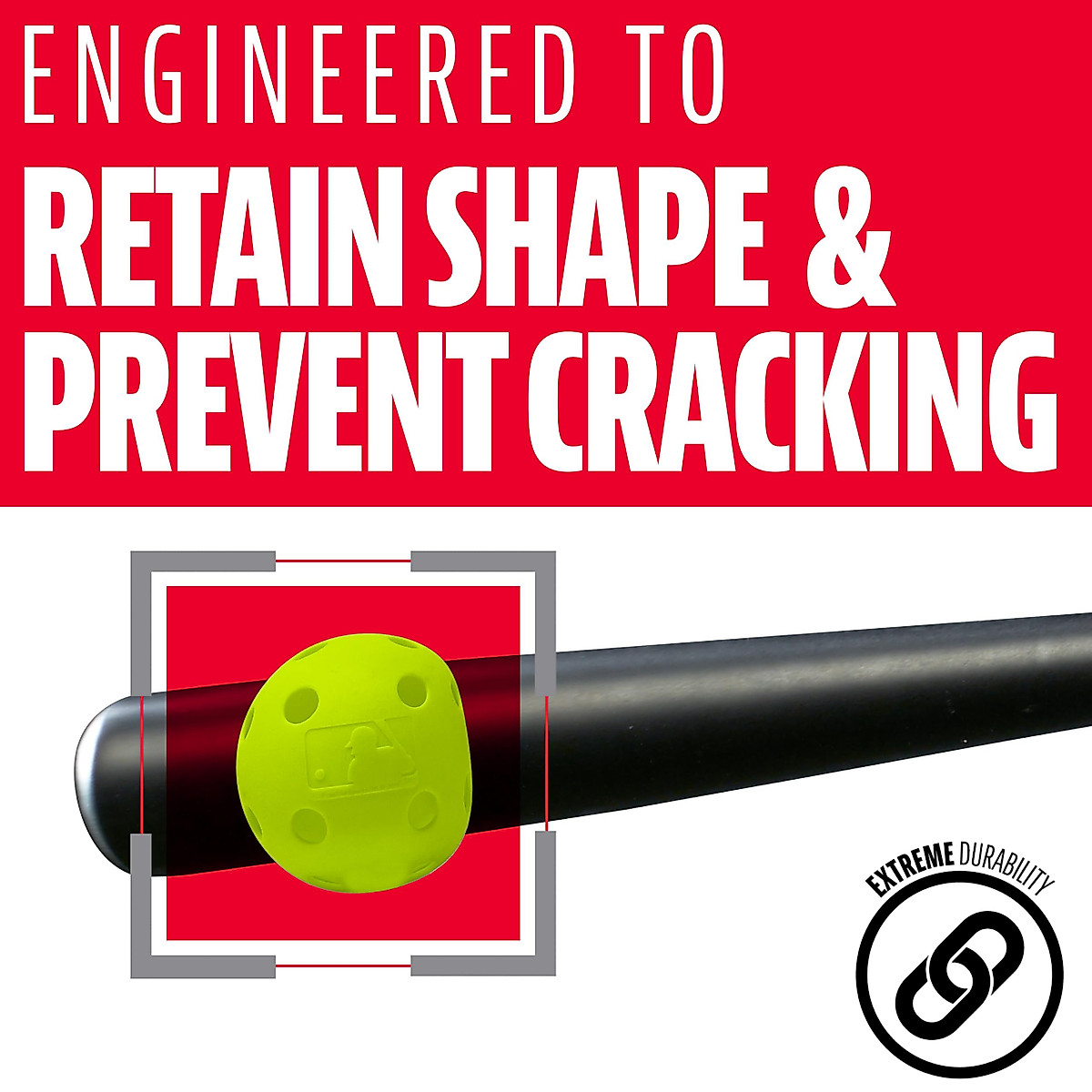 Franklin Sports Plastic Baseballs - Indestruct-A-Ball Plastic Batting Practice Baseballs - Plastic Training Balls - MLB Official Size - Yellow - 6 Pack