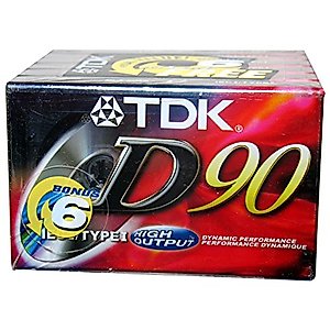 TDK D90 - High Output - Blank Cassette Tapes - Type I - 6 Pack