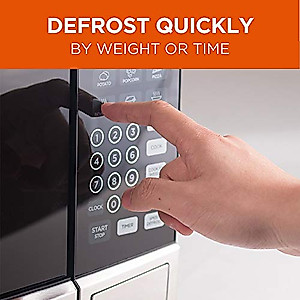 Commercial Chef CHM16100S6C Countertop Microwave Oven,1000 Watts, Small Compact Size, 10 Power Levels, 6 Easy One Touch Presets with Popcorn Button, Removable Turntable, Child Lock, Stainless Steel