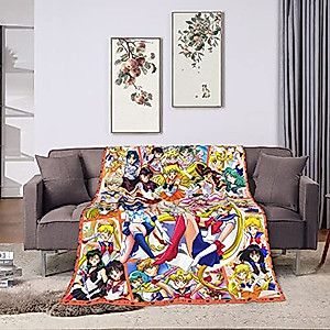 3D Print Funny Anime Blanket Cartoon Flannel Throw Blanket Soft Throw Blankets for Couch Bed Living Room Sofa Bedding M-6 50"X40"