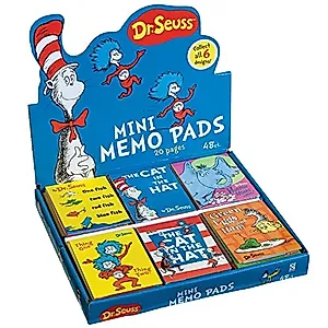 Raymond Geddes Dr Seuss Mini Memo Pad (Pack of 48) & 66869 Dr Seuss Assorted Bookmarks for Kids (Pack of 50)