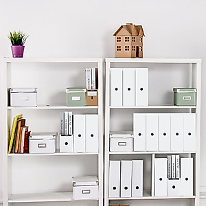 50 Pcs Cardboard Magazine Holder Magazine File Holder Magazine Storage Box Document Magazine File Organizer with 50 Pcs Labels for School Office Home Supplies (White)