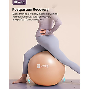 KEEP Anti-Burst Exercise Ball, Thickened Yoga Ball with Pump for Working Out, Birth Ball for Pregnancy, Anti Slip Stability Ball Chair - Swiss Ball for Core Strength and Physical Therapy