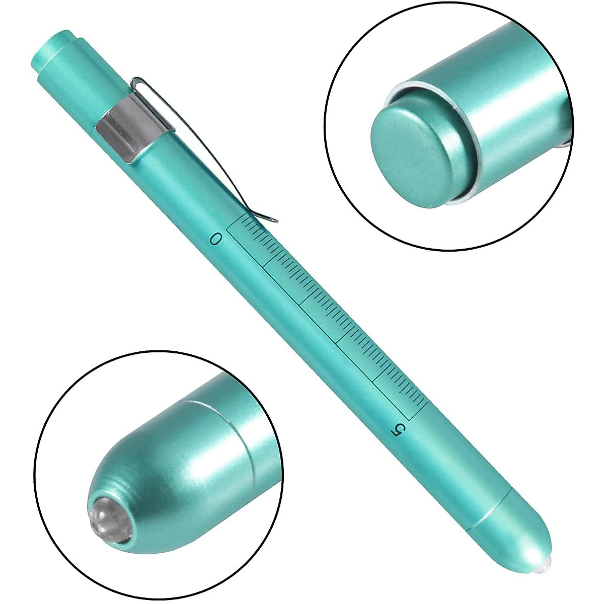 AOICRIE Diagnostic Medical Penlight, Mini Reusable LED Penlight Flashlight Pen Torch, Torch Doctor Nurse Emergency Pen Light with Pupil Gauge and Ruler