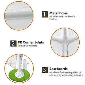 Yescom 10'x20' White Outdoor Wedding Party Patio Enclosed Canopy Tent w/Removable Side Wall Canopy Sun Shelter