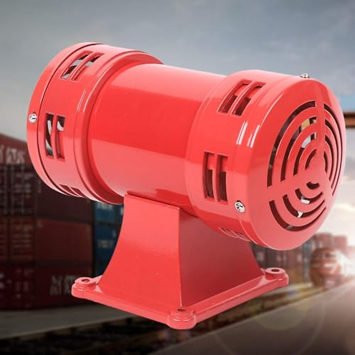 Industrial Siren S-490 Electric Siren 110V Industrial Air Raid Horn Warning Loud 400w 140db Air Raid Sound Siren Alarm Industrial Electric Motor Driven Alarm for Industrial Ships Mines