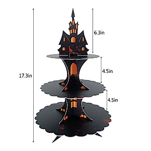 Halloween Supplies 3 Tier Cupcake Stand Cardboard Cake Stand Tower Party Decorations Gothic Party Supplies
