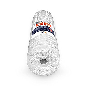 Aquaboon 1 Micron 20" x 4.5" String Wound Sediment Water Filter Cartridge | Whole House Sediment Filtration | Compatible with PC40-20, WP1BB20P, 355222-45, WPP-45200-01, WPP-45200-01, 84650, 10-Pack