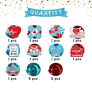 INNORU Congrats Doctor Hanging Swirls Streamers, Foil Ceiling Doctor Graduation Party Swirls Supplies, Medical School Graduation Party Hanging Decorations Supplies 15 PCS