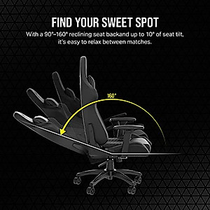 Corsair TC100 Relaxed Gaming Chair, One Size, Black