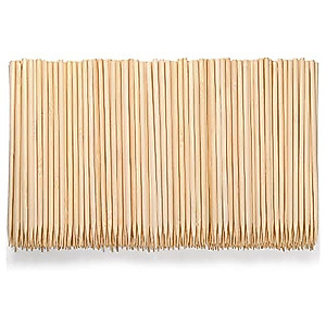 Frcctre 1000 Pack Natural Bamboo Skewers, 7 Inch 5mm Thick Bamboo Sticks Caramel Candy Apple Sticks, Pointed Bamboo Sticks for BBQ Corn Dog Lollipop Fruit Kabob
