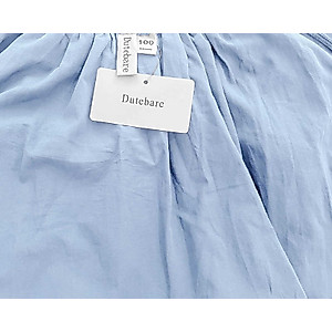 Dutebare Toddler Girls Tulle Tutu Dress Linen Ruffle Tie Back Sleeveless Kids Princess Party Dresses 829 Blue 80