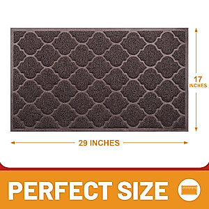 Door Mat Outdoor, 29x17, Welcome Mats for Entryway, Front Doormat for Home Entrance, Patio, Garage, RV Mats for Outside, Indoor Floor Mat, Durable, Non-Slip, Catches Muddy and Dirt(Brown)