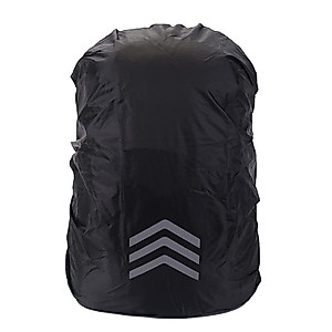 Legnowit Backpack Rain Cover Waterproof for 8-17L, Compact Foldable Hi-Visibility Reflective Strips Anti-dust Ultralight rain Cover for Hiking Camping Cycling Traveling (Black)
